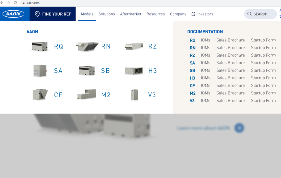 Where can I find startup forms for AAON Equipment?
